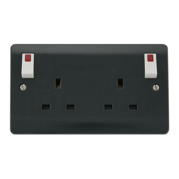 Click Part M CMA840AG Visually Contrasting 13A 2 Gang Switched Socket ...
