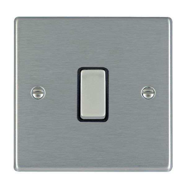 Hamilton Hartland Satin Steel 20AX Double Pole Switch with Satin Steel ...