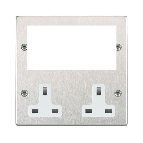 Hamilton Hartland Satin Steel Media Plate with EURO4 Aperture and 2 ...