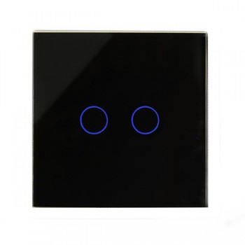 Retrotouch 00454 Crystal Plain Glass 2 Gang Intermediate Touch Light ...