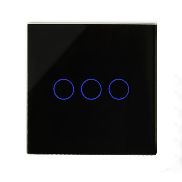 Retrotouch 00452 Crystal Plain Glass 3 Gang 1 Way Touch Light Switch ...