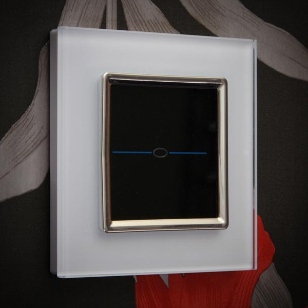 Retrotouch Crystal White Chrome Trim 1 Gang 1 Way Touch Light Switch ...