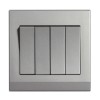 Retrotouch Simplicity Mid Grey 4 Gang 2 Way Mechanical Light Switch | UKES