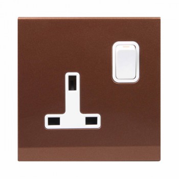 Retrotouch Simplicity Bronze 13A Double Pole Single Switched Socket | UKES