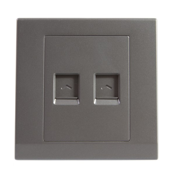 Retrotouch 07682 Simplicity Mid Grey 2 Gang RJ45 Data Socket at UK ...