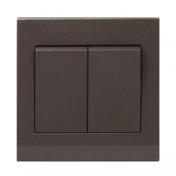 Retrotouch Simplicity Charcoal 2 Gang 2 Way Retractive Light Switch | UKES