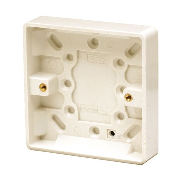 Click Curva 1 Gang 25mm Deep Moulded Pattress Box With Earth Terminal ...