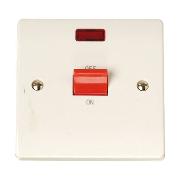 Click Curva 45A 1 Gang Single Cooker Switch with Neon at UK Electrical ...