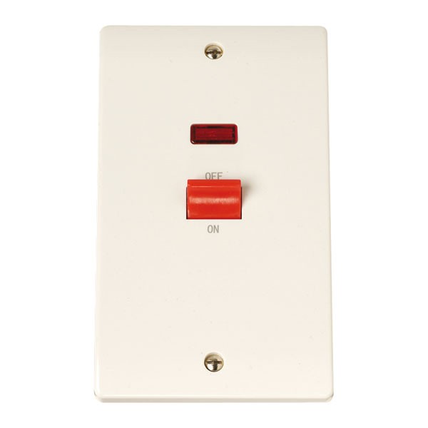 Click Curva 45A 2 Gang Single Cooker Switch With Neon at UK Electrical ...