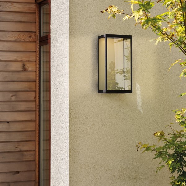 Astro Puzzle Black Outdoor LED Wall Light | UKES