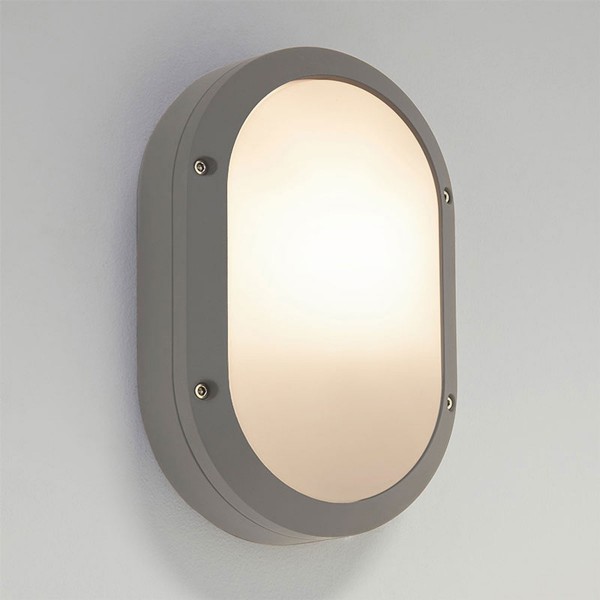 Astro Arta Oval Painted Silver Outdoor Wall Light | UKES