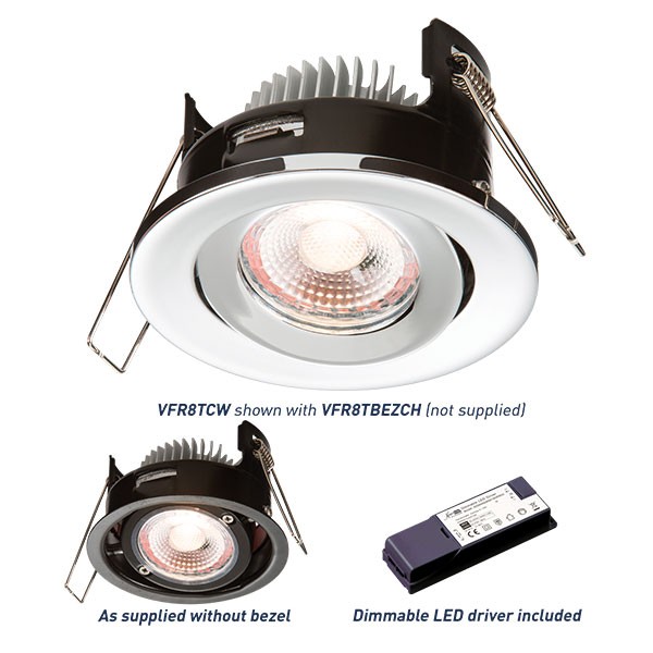 Knightsbridge ProKnight 8W Cool White Dimmable Tilt LED Downlight at UK ...