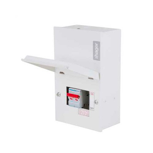 Hager Design 10 Metal 2 Way Consumer Unit - 63A Main Switch (Amendment ...