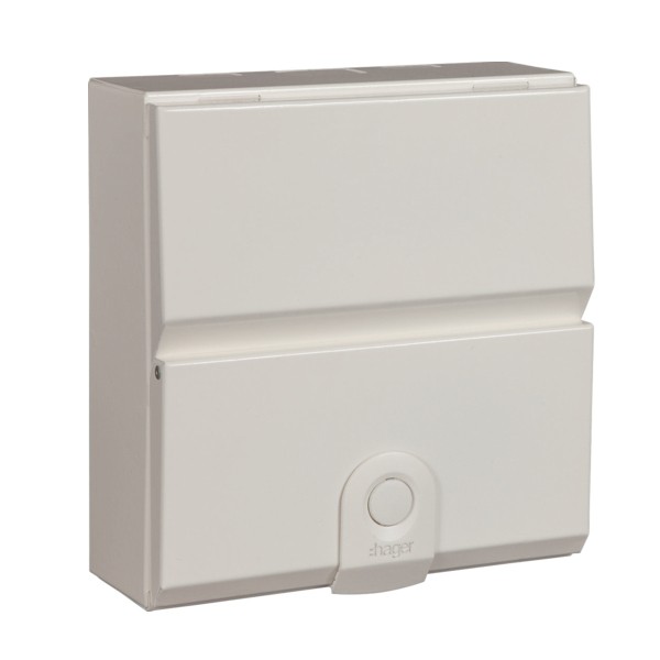 Hager Design 30 Metal 8 Module Din Rail Enclosure with Knockouts ...