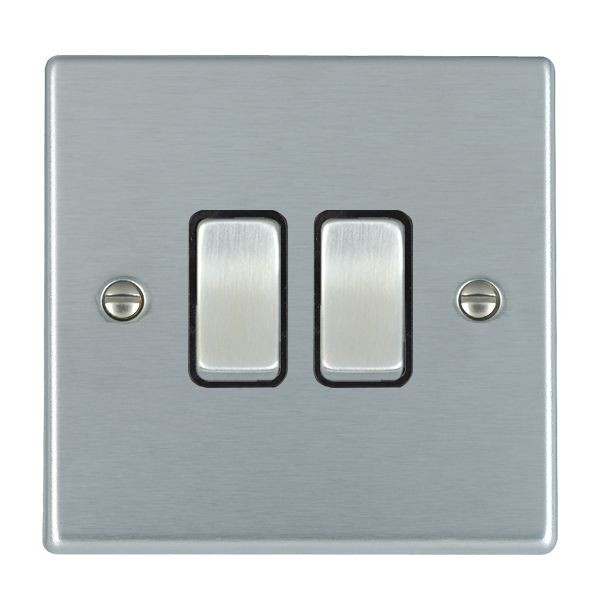 Hamilton Hartland Satin Chrome 2 Gang 10AX Intermediate Switch with ...