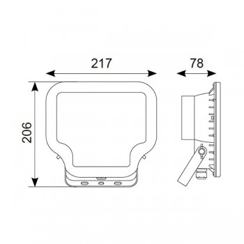 Ansell Lighting Calinor 50W 4000K Black LED Floodlight | UKES