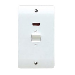 MK Electric 2 Gang 50A DP Switch (K5215WHI) at UK Electrical Supplies