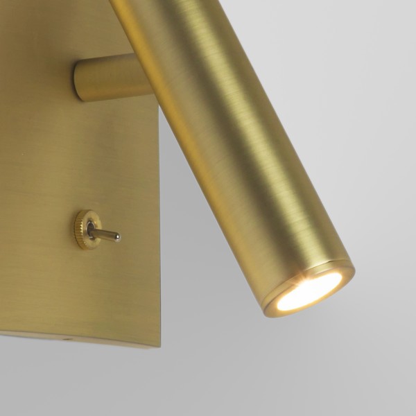Astro Enna Gold Switched LED Wall Reading Light (1058030) | UKES