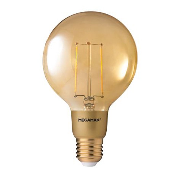 Megaman Filament Gold 3W 2200K Dimmable E27 LED G95 Bulb at UK ...