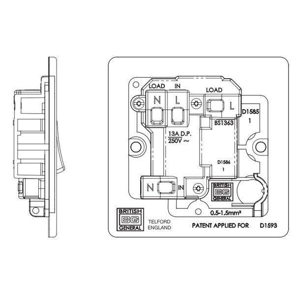 BG Electrical Nexus Flatplate Screwless Polished Chrome 13A 1 Gang ...