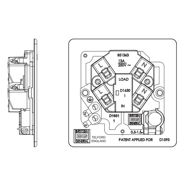 BG Electrical Nexus Flatplate Screwless Black Nickel 13A 1 Gang ...
