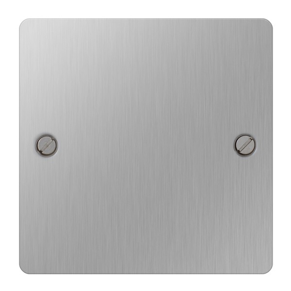BG Electrical Nexus Flatplate Brushed Steel Single Blank Plate | UKES