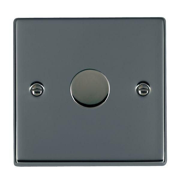 Hamilton Hartland Black Nickel 1 Gang 400W 2 Way Push On/Off Rotary ...