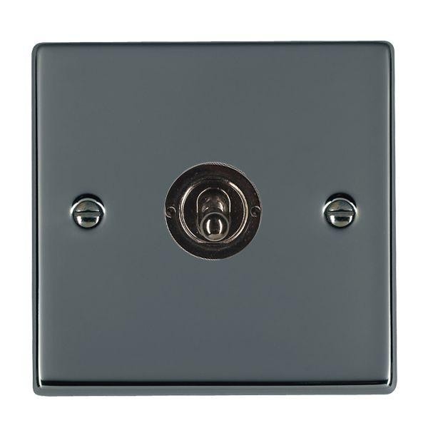Hamilton Hartland Black Nickel 1 Gang 10AX Push To Make Break Retractive Toggle Switch With 