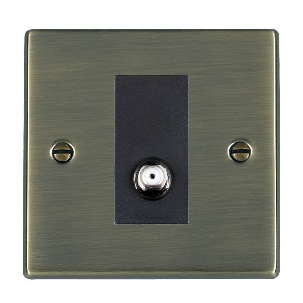 Hamilton Hartland Antique Brass 1 Gang Isolated Satellite Socket with ...