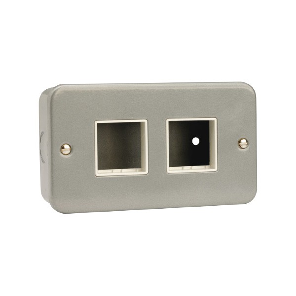 Click Metal Clad CL404 2x2 Aperture MiniGrid Module Plate and Backbox