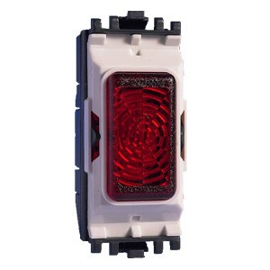 MK Electric Grid Plus 200-250V Red Neon Indicator Module with White Insert | UKES