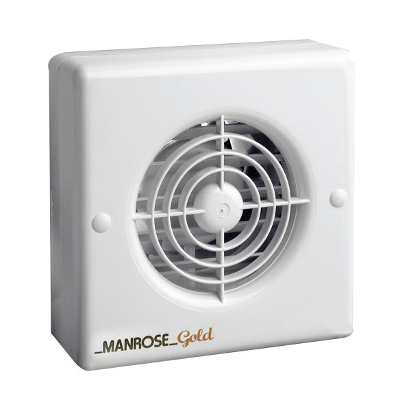 Manrose Gold 100mm Automatic Shutter Extractor Fan with Timer | UKES