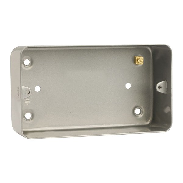 Click Metal Clad 2 Gang 47mm Deep Back Box