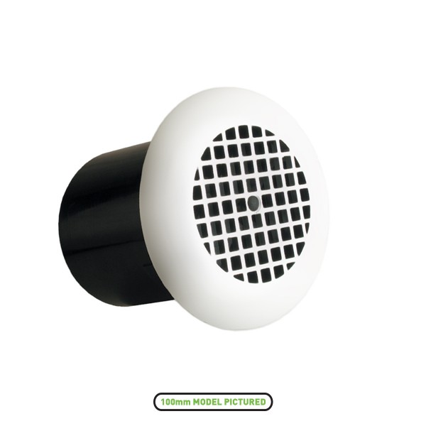 Manrose Lo Profile 150mm Circular White Extractor Fan with Timer | UKES