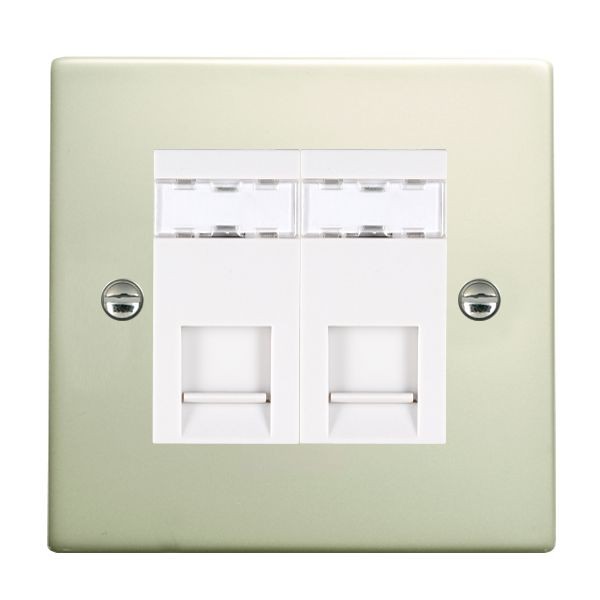 Hamilton Hartland Pearl Oyster 2 Gang Unshielded RJ45 CAT 5E Socket ...