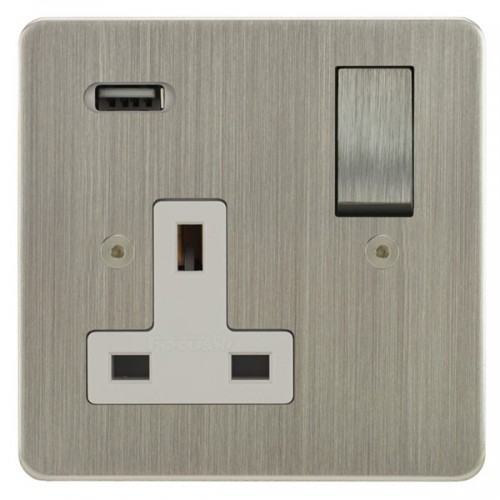 Focus SB Horizon USB Socket (HSN68-1W) at UK Electrical Supplies