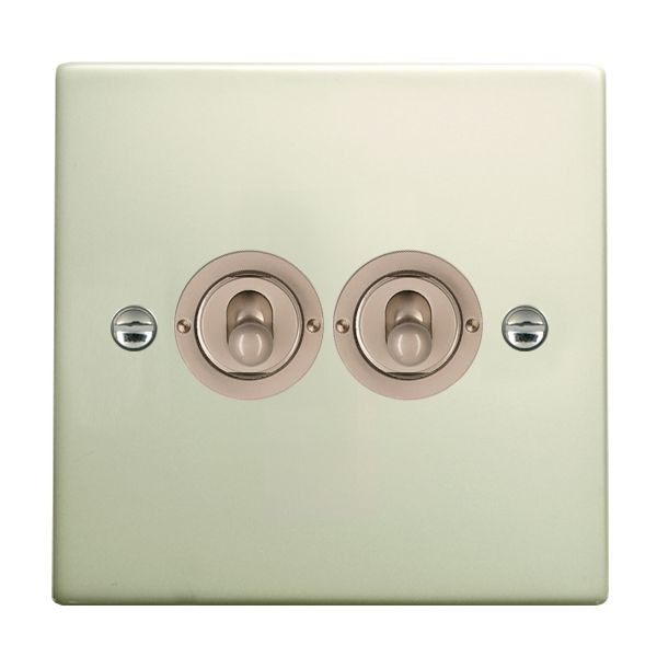 Hamilton Hartland Pearl Oyster 2 Gang 20AX 2 Way Toggle Switch with ...