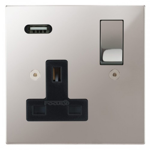 Focus SB Horizon Square Corners USB Socket (NHPS68-1B) at UKES