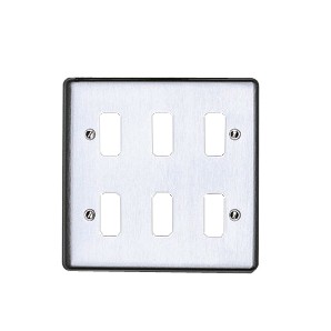 MK Polished Chrome Six Module Front Plate, Switches and Sockets, UK ...