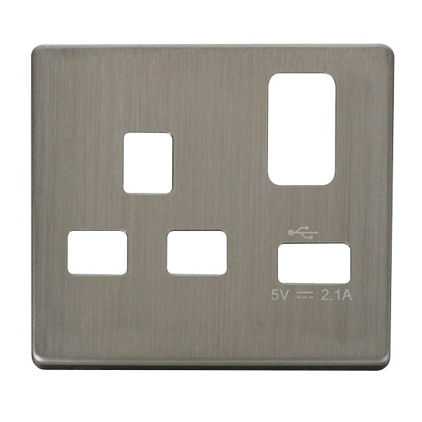 Click Definity USB Cover Plate (SCP471SS) at UK Electrical Supplies