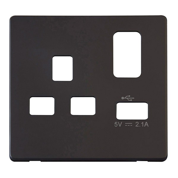 Click Definity USB Cover Plate (SCP471BK) at UK Electrical Supplies