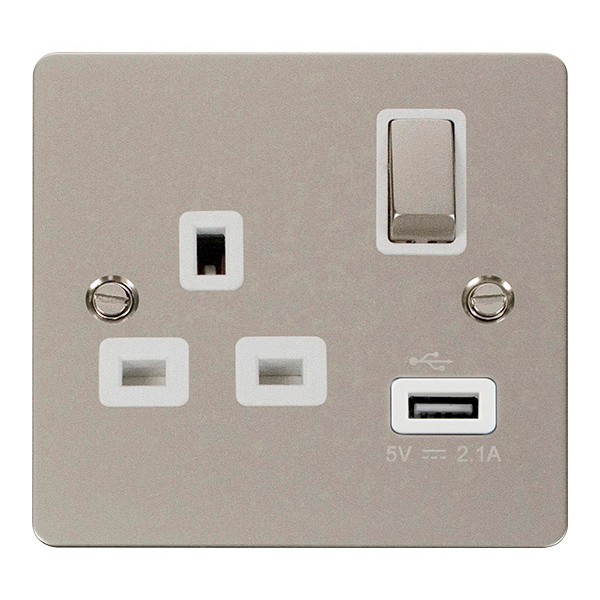 Click Define 1 Gang USB Socket (FPPN571WH) at UK Electrical Supplies
