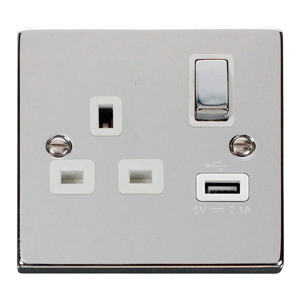 Click Deco Victorian Polished Chrome 1 Gang 13A Single Pole Ingot ...