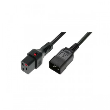 IEC Lock 1m Black Lead with C19 Connector to C20 Plug | UKES