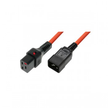 IEC Lock 3m Orange Lead with C19 Connector to C20 Plug | UKES