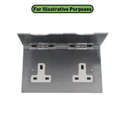 Focus SB Horizon HSN45.2W 2 gang 13 amp floor socket in Satin Nickel ...