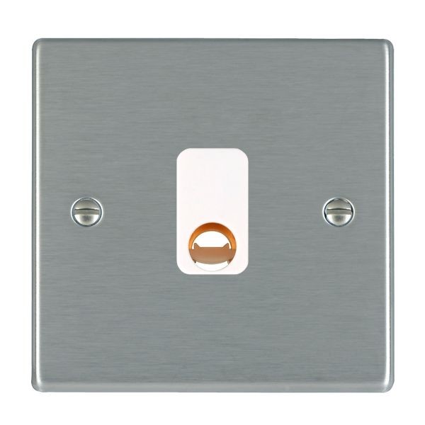 Hamilton Hartland Lacquered Satin Steel 20A Cable Outlet with White ...