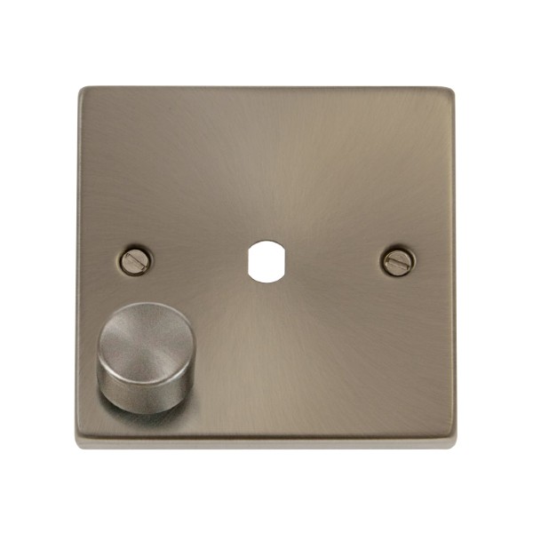 Click Deco Victorian Satin Chrome 1 Gang Unfurnished Dimmer Plate with ...