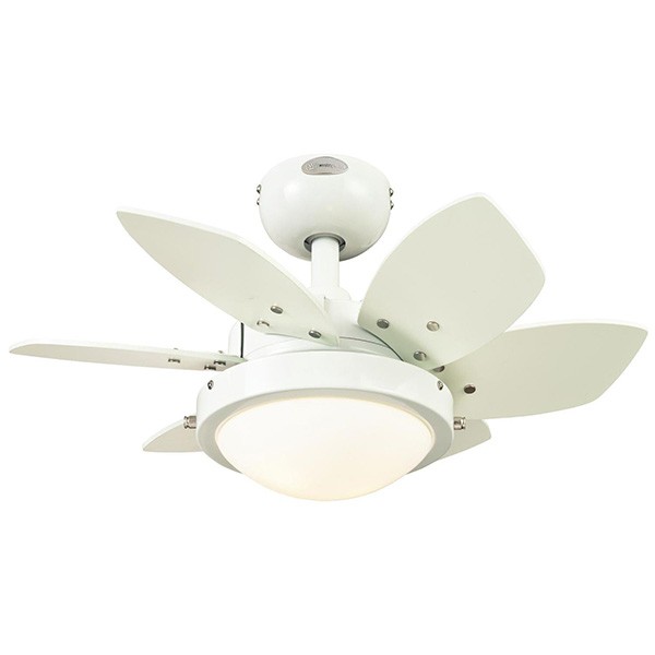 Westinghouse Quince 24 Inch White Ceiling Fan with White and Beech ...