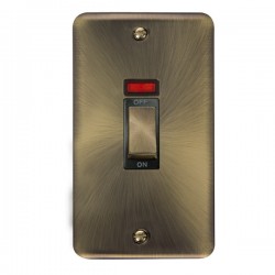 Click Deco Plus Antique Brass 2 Gang 2 Way 10AX Toggle Switch with ...